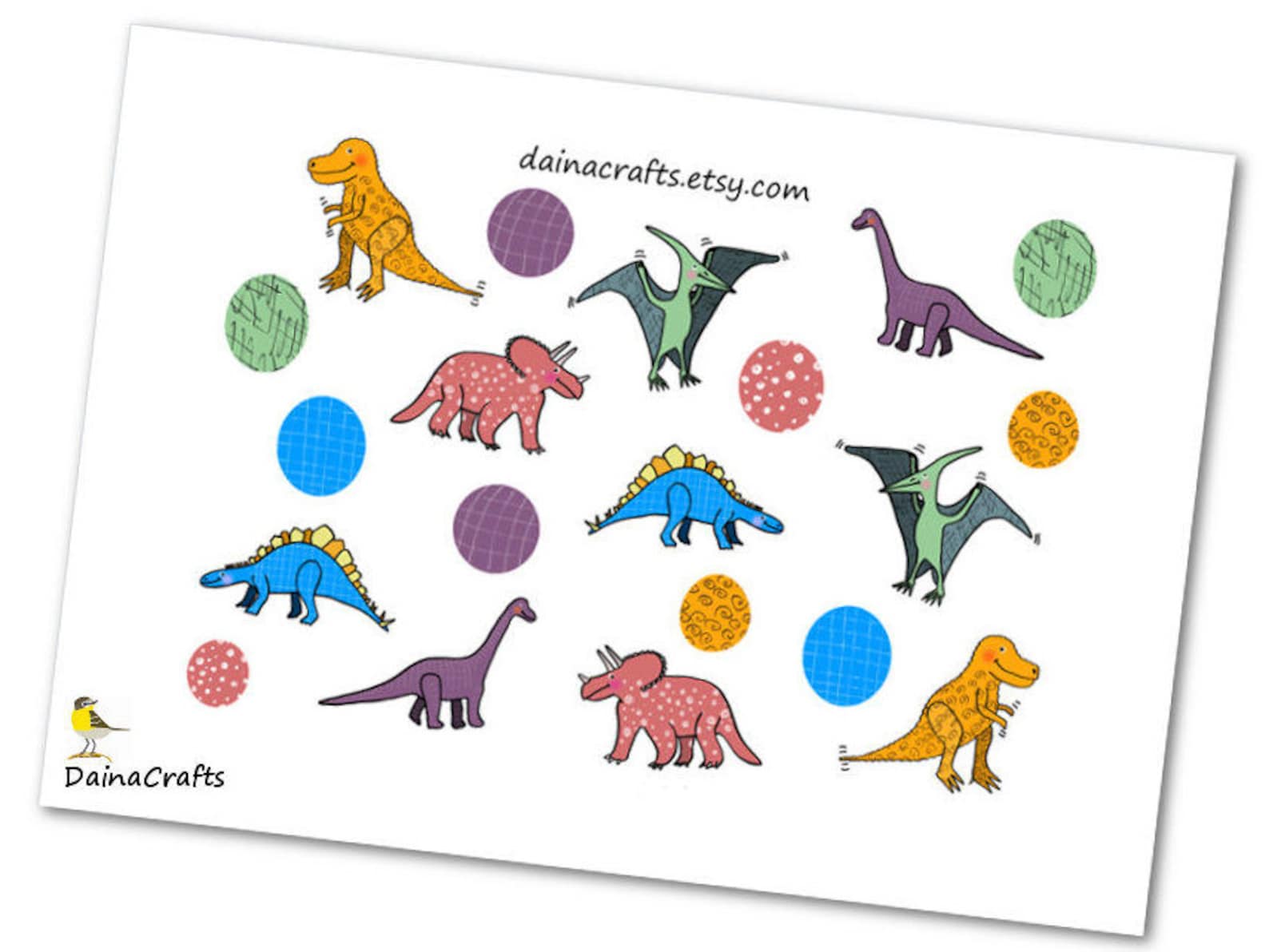 Printable Coloring Dinosaur Stickers - Kids Coloring Stickers - Instant ...