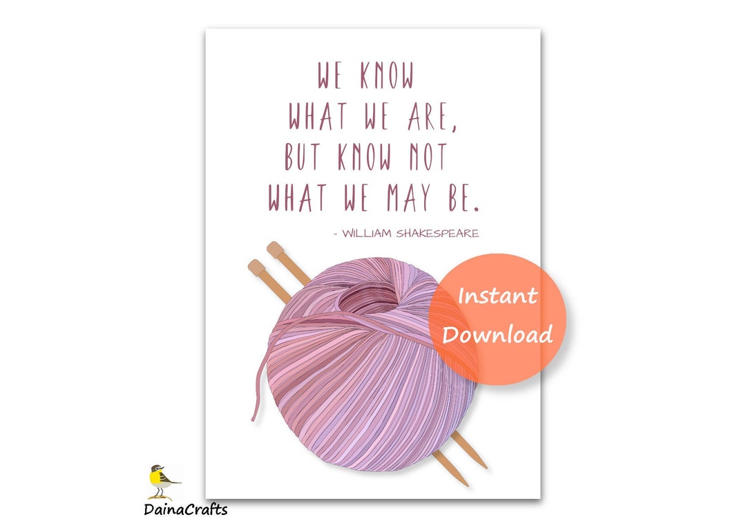 Printable Knitting Greeting Card - Yarn Lover Card - Knitters Card ...