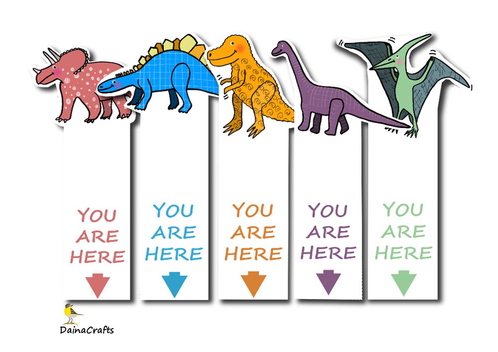 Printable Dinosaur Bookmarks - Kids Bookmarks - Dinosaur Bookmarks ...