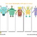 Printable Coloring Robot Bookmarks - Paper Robot Bookmark - Instant ...
