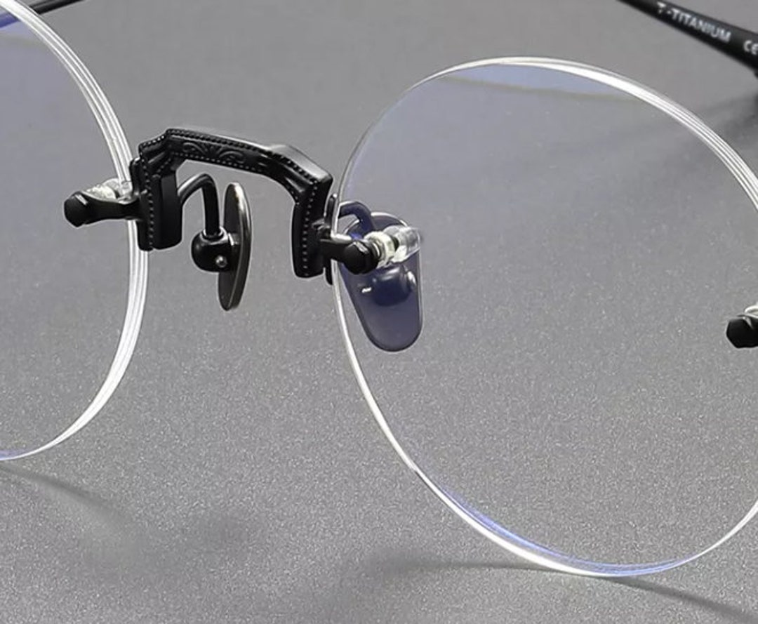 Black Rimless Glasses Round Minimalist Style Frameless - Etsy
