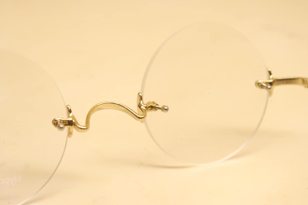 Round Rimless Glasses Classic Retro Eyeglass Frames Gold Men - Etsy