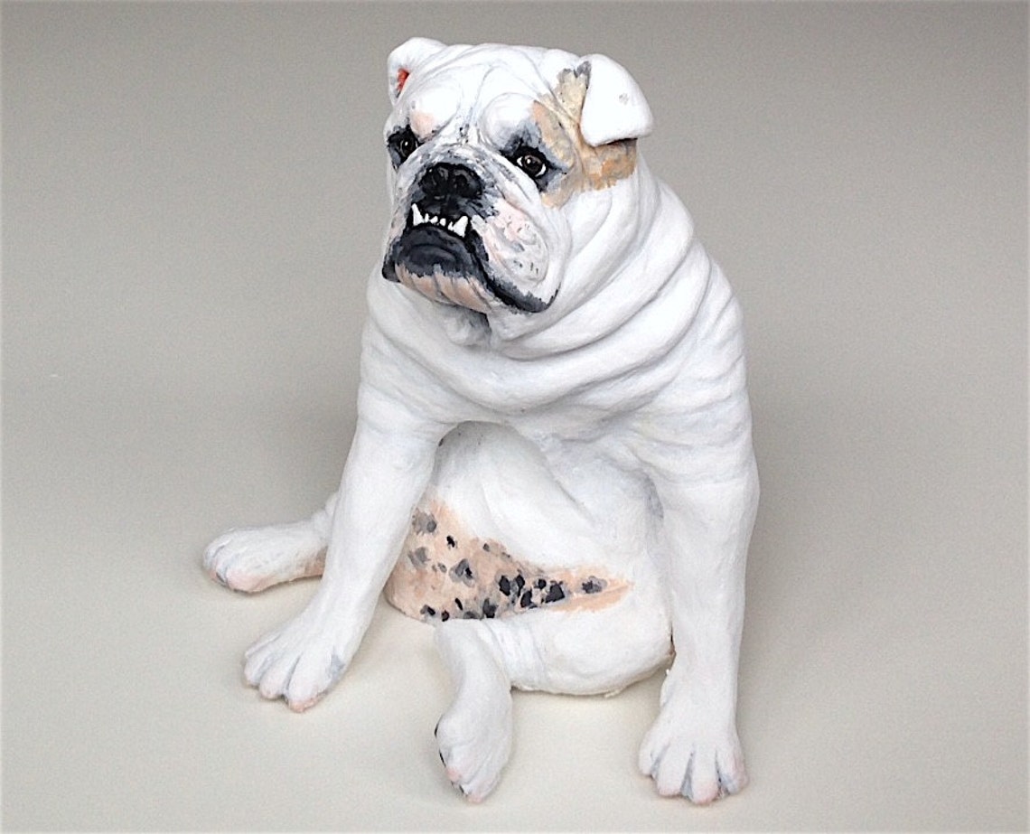 English Bulldog Clay Sculpture, Pet Portrait Custom, Pet Memorial ...