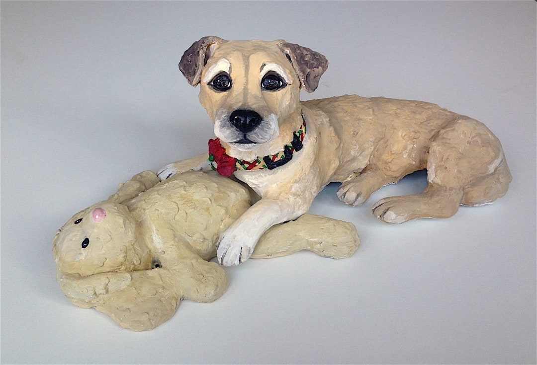 Pet Memorial, Clay Sculpture, Pet Portrait, Dog Memorial, Custom Dog ...