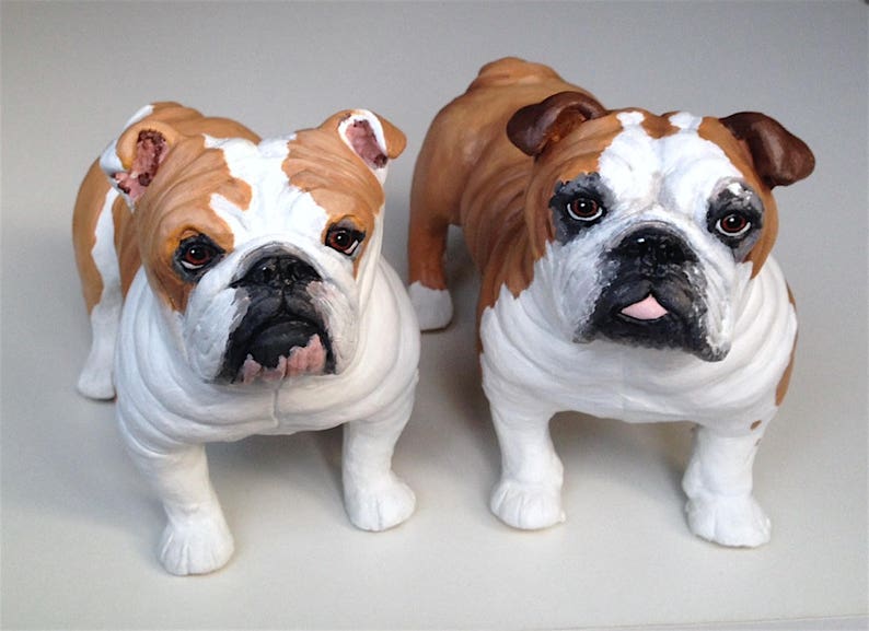 English Bulldog Pet Memorial Urn Clay Sculpture Bulldog | Etsy