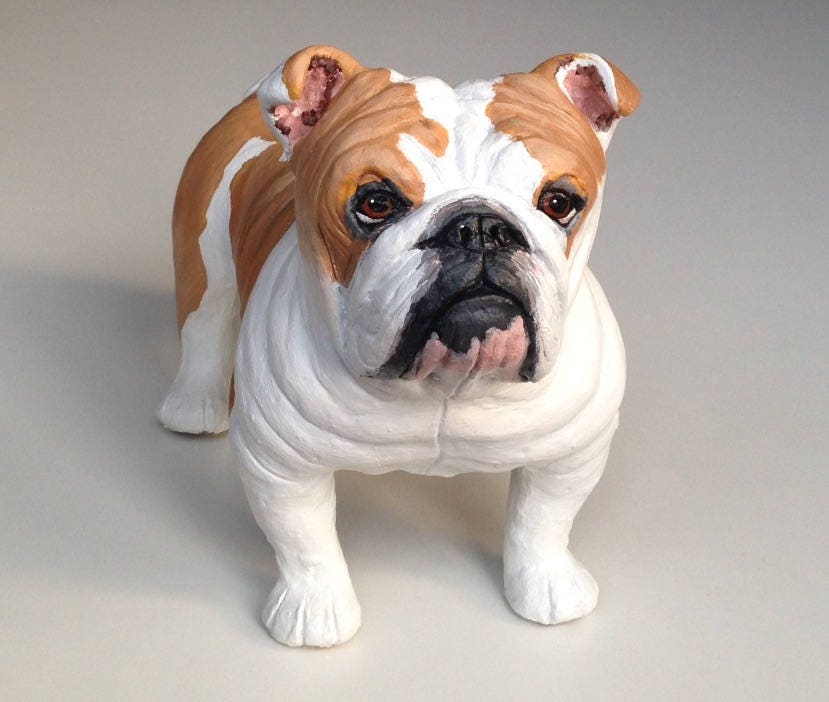 English Bulldog Pet Memorial Urn Clay Sculpture Bulldog - Etsy UK