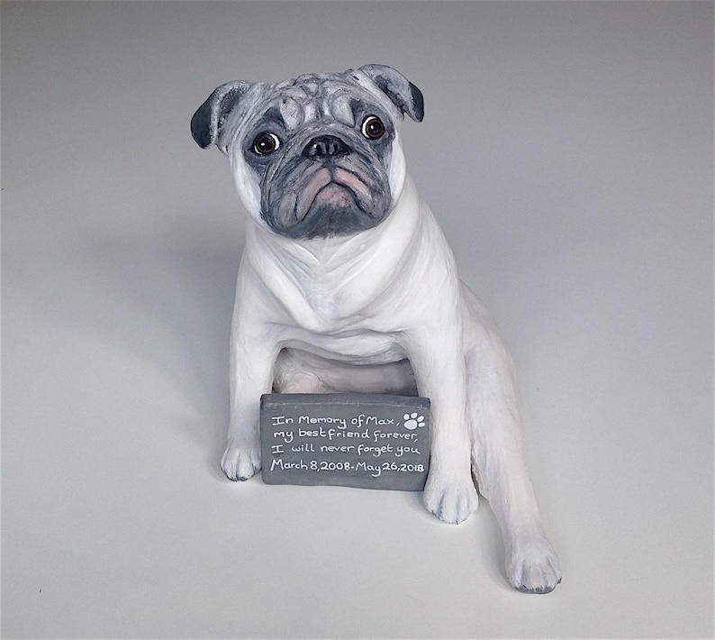 Pug Statue Pet Memorial Pet Portrait Custom Pug Dog - Etsy