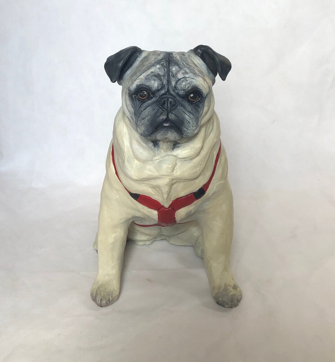 Pug Statue, Pet Memorial, Pet Portrait Custom, Pug, Dog Portrait, Dog ...