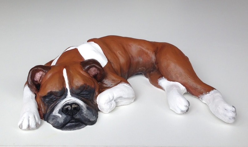 Boxer Dog Statue Clay Sculpture Boxer Dog Art Pet Memorial - Etsy