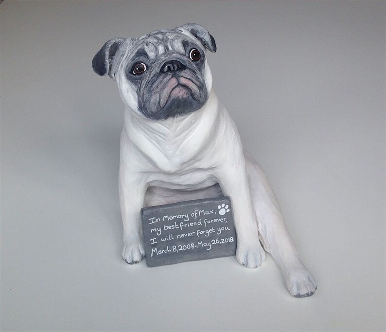 Pug Statue Pet Memorial Pet Portrait Custom Pug Dog - Etsy