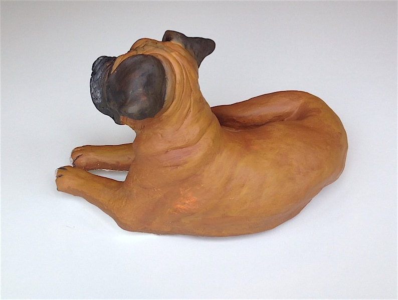 Boxer Dog Statue Clay Sculpture Boxer Dog Art Pet Memorial - Etsy