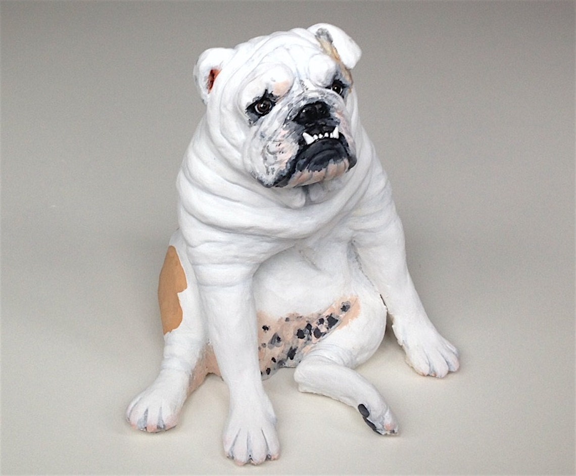 English Bulldog Clay Sculpture, Pet Portrait Custom, Pet Memorial ...
