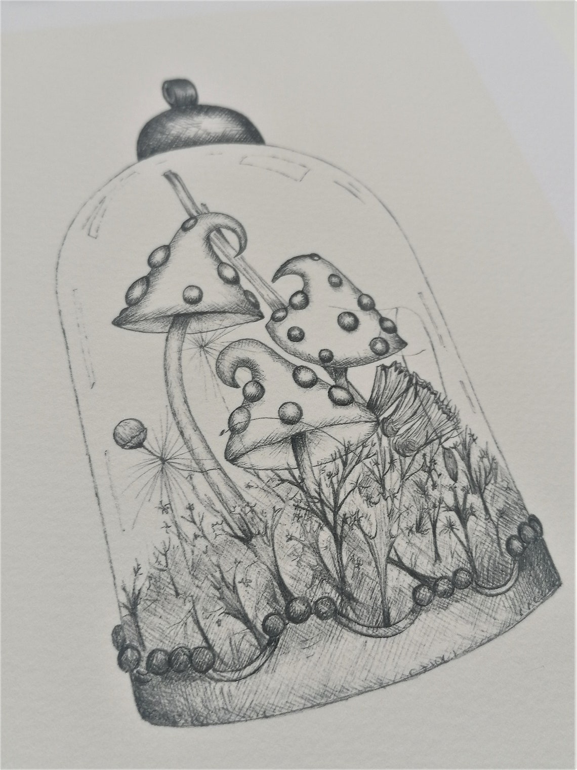 Mushrooms and Terrarium Gothic Art Fine Art Print Witchy - Etsy