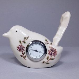 Small Desk Clock or a Ceramic Bird Table Clock. A Retro Style Desk ...