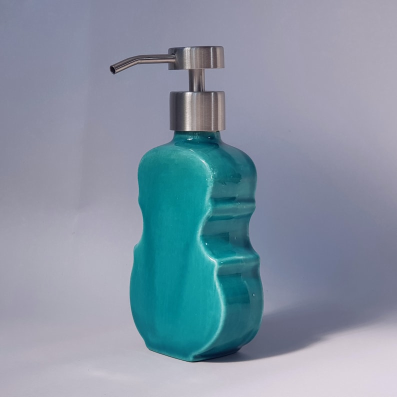 Turquoise Soap Dispenser Hand Soap Dispenser Violin Shape - Etsy Sweden