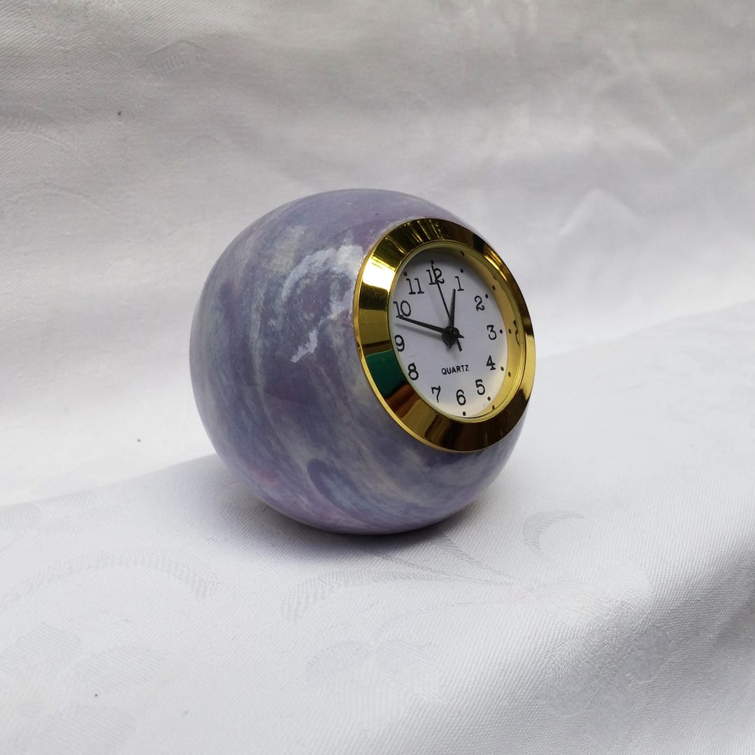 Small Desk Clock Ball Shaped Purple Ceramic Desk Clock, Purple Ceramic ...