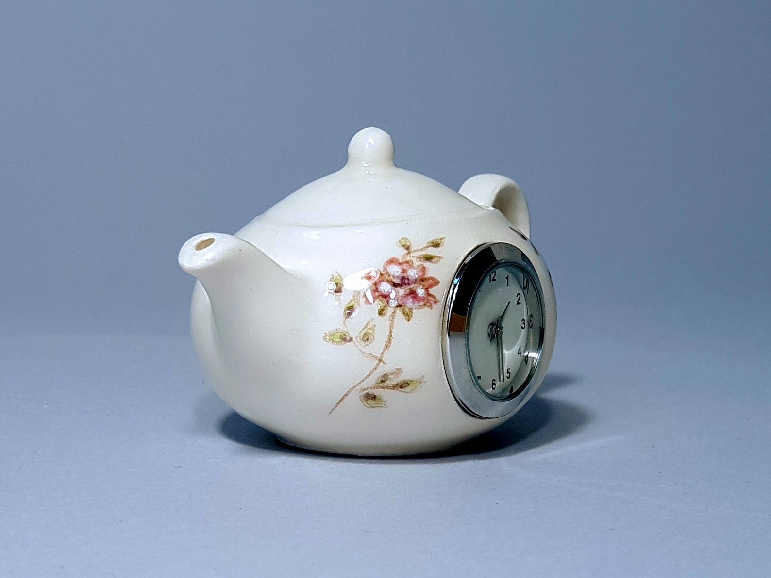 Miniature Teapot Clock Vintage Table Clock Small Desk Clock - Etsy