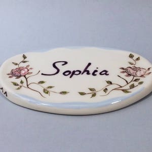 Ceramic Front Door Sign, Custom Door Sign, Hand Made Tile, Oval Door ...