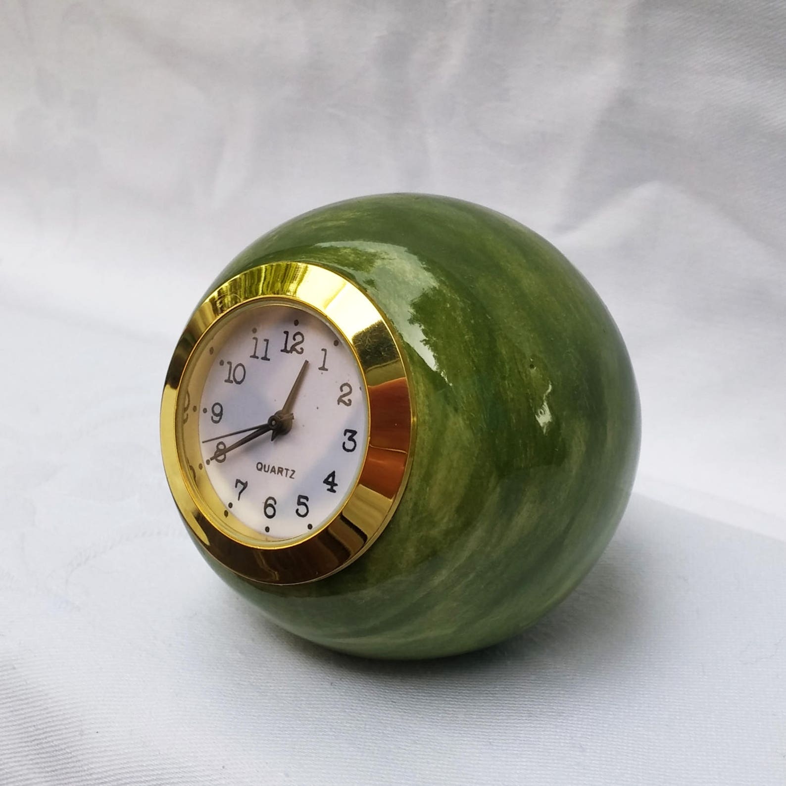 Small Desk Clock Ball Shaped Green Ceramic Table Clock Green - Etsy