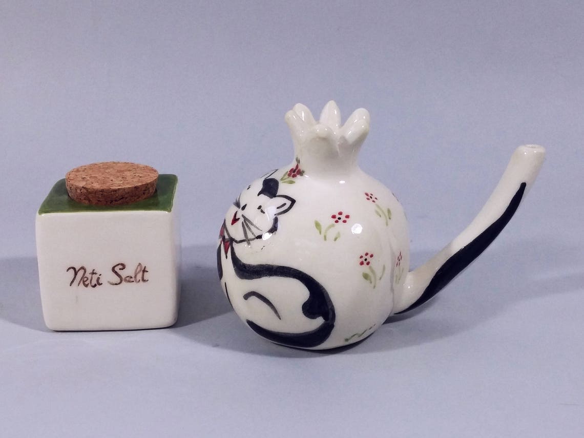 Neti Pot Ceramic Neti Pot for Sinus Rinse White Ceramic Neti - Etsy