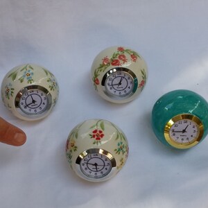 Small Desk Clock, Ball Shaped Table Clock, White Ceramic Clock, Shelf ...