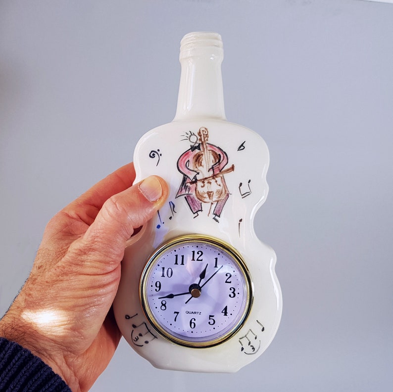 Music Clock Violin Clock. A White Ceramic Table Clock in - Etsy