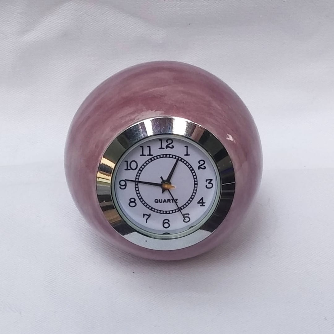 Small Desk Clock, Ball Shaped Purple Ceramic Desk Clock, Light Purple ...
