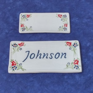 Last Name Sign, Ceramic Front Door Sign, Custom Door Sign, Handmade ...