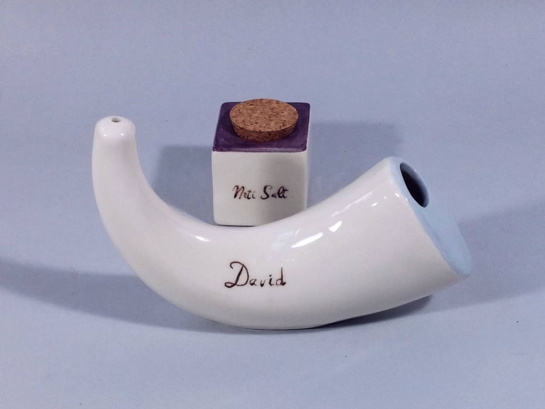 Neti Pot, Ceramic Neti Pot for Sinus Rinse, Custom White Ceramic Neti ...