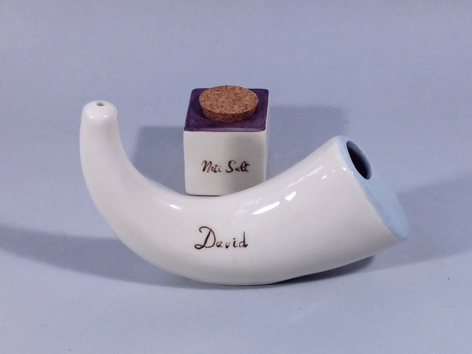 Neti Pot Ceramic neti pot for sinus rinse Custom white | Etsy