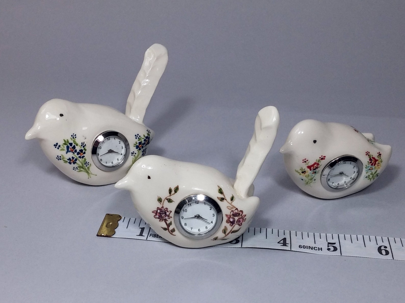 Small Desk Clock or a Ceramic Bird Table Clock. A Retro Style - Etsy