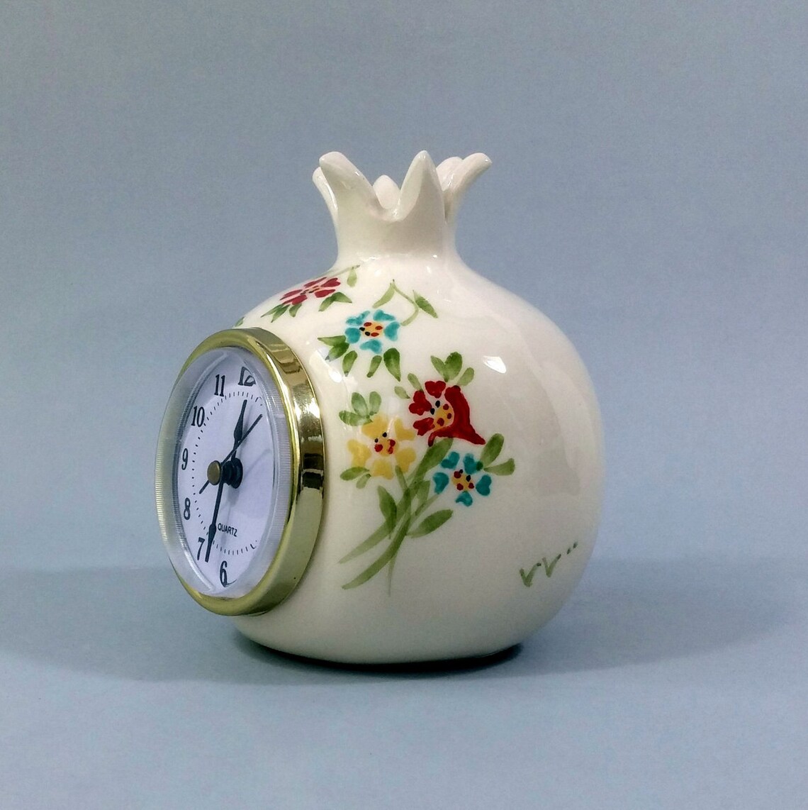 Desk Clocks Ceramic Pomegranate Clock Retro Desk Clock Newly - Etsy
