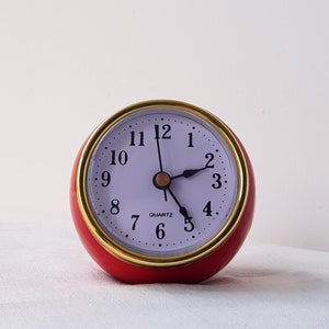 Red Desk Clock, Red Desk Decor, Small Desk Clock, Ceramic Ball Clock ...