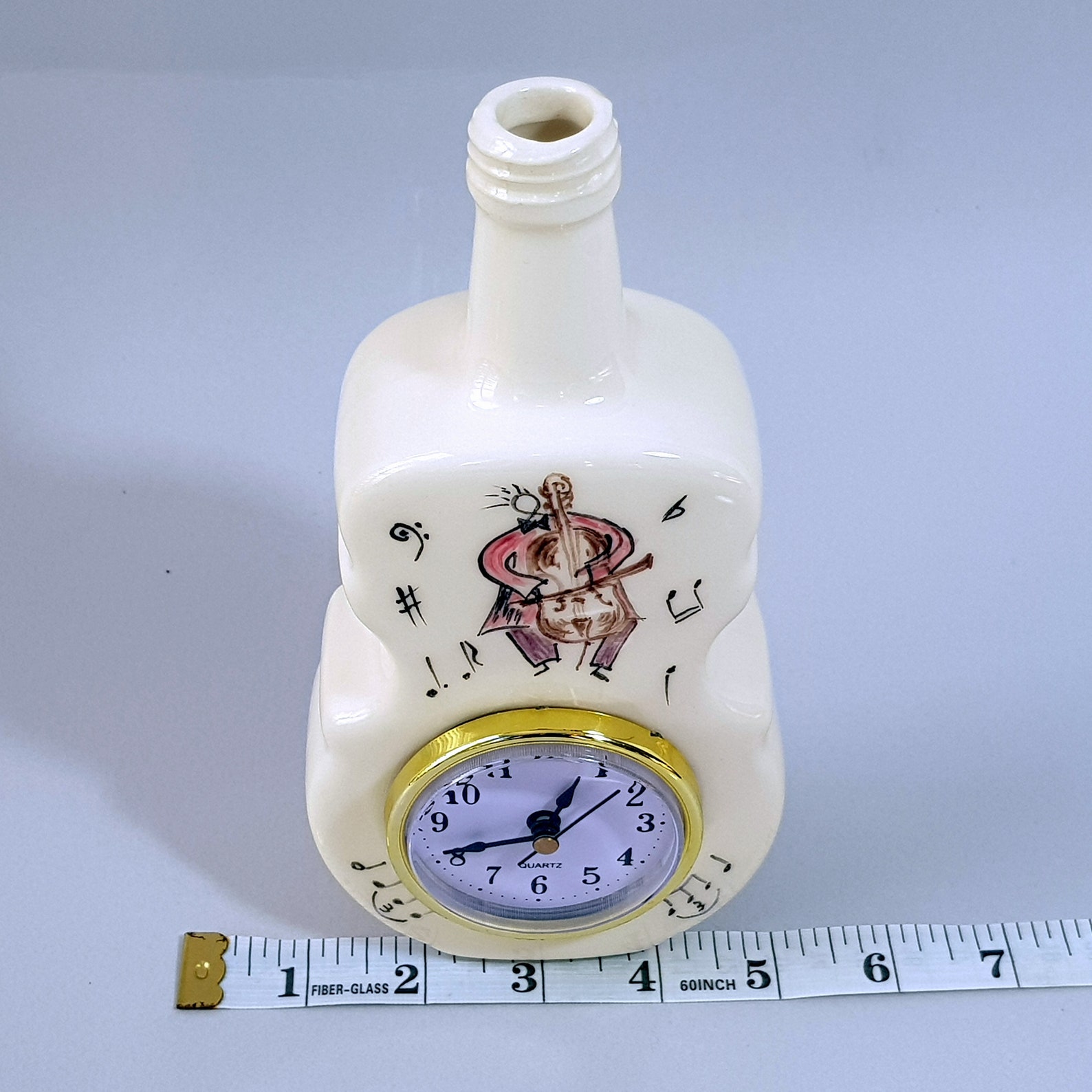Music Clock Violin Clock. A White Ceramic Table Clock in - Etsy