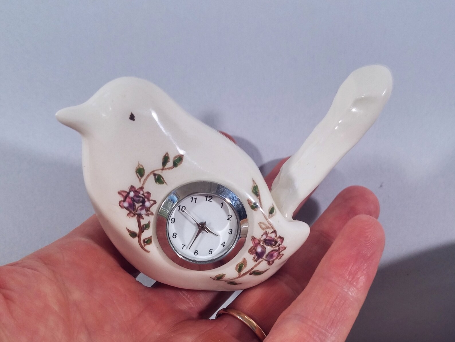 Small Desk Clock or a Ceramic Bird Table Clock. A Retro Style Desk ...