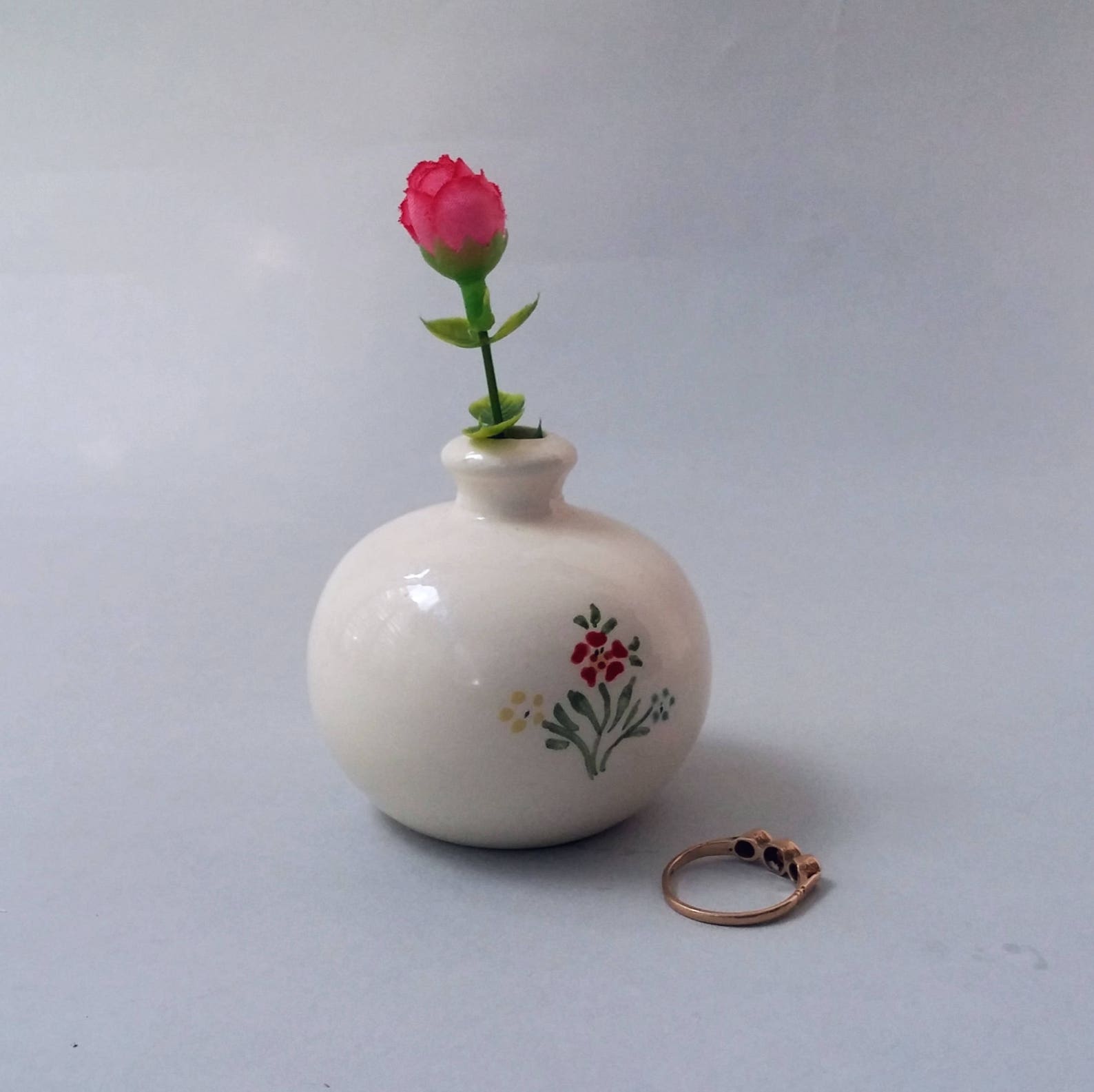 Miniature Ceramic Vase, Small White Vase, Bud Vase, Home Decor Vase ...