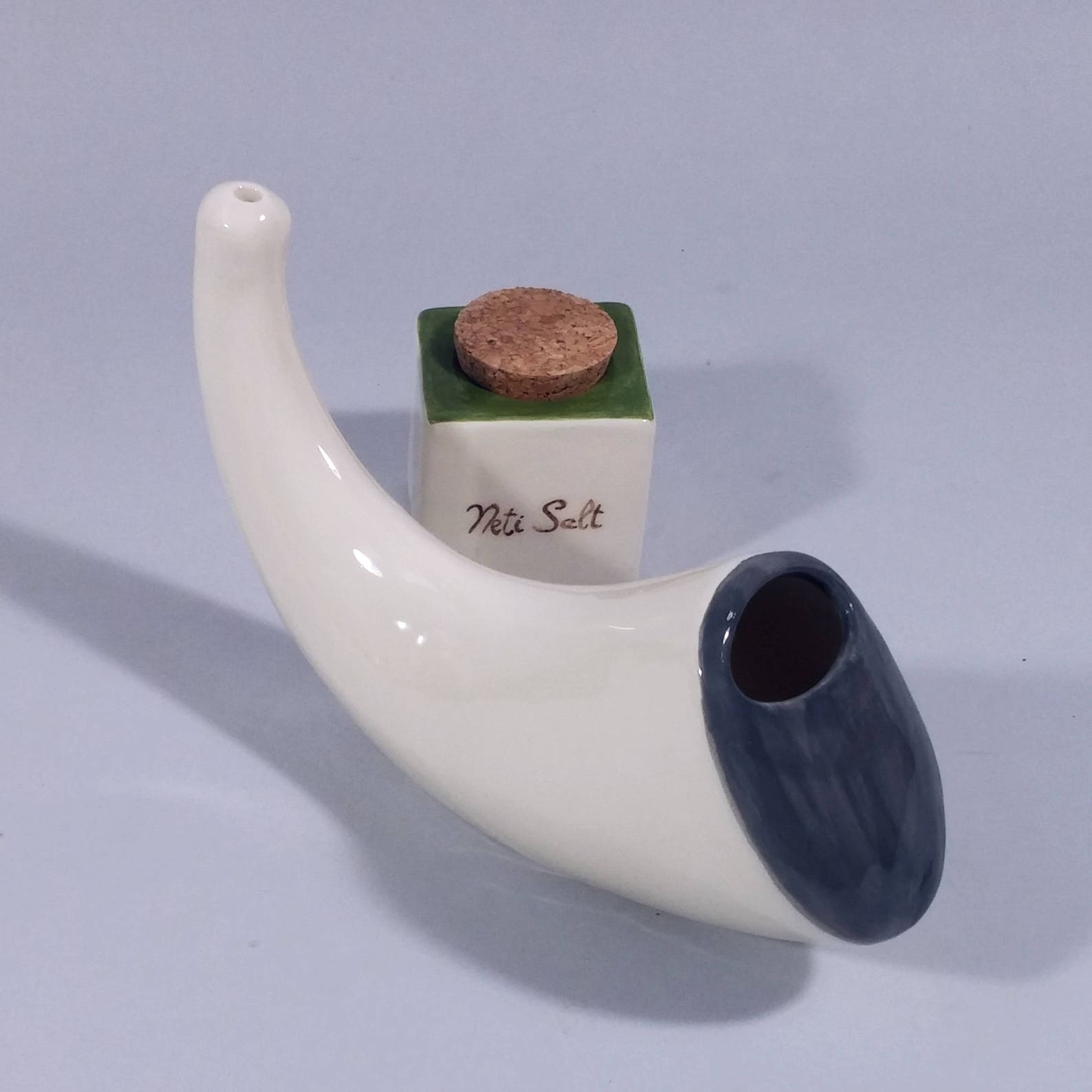 White Ceramic Neti Pot Gray Neti Pot Ceramic Neti Pot for - Etsy