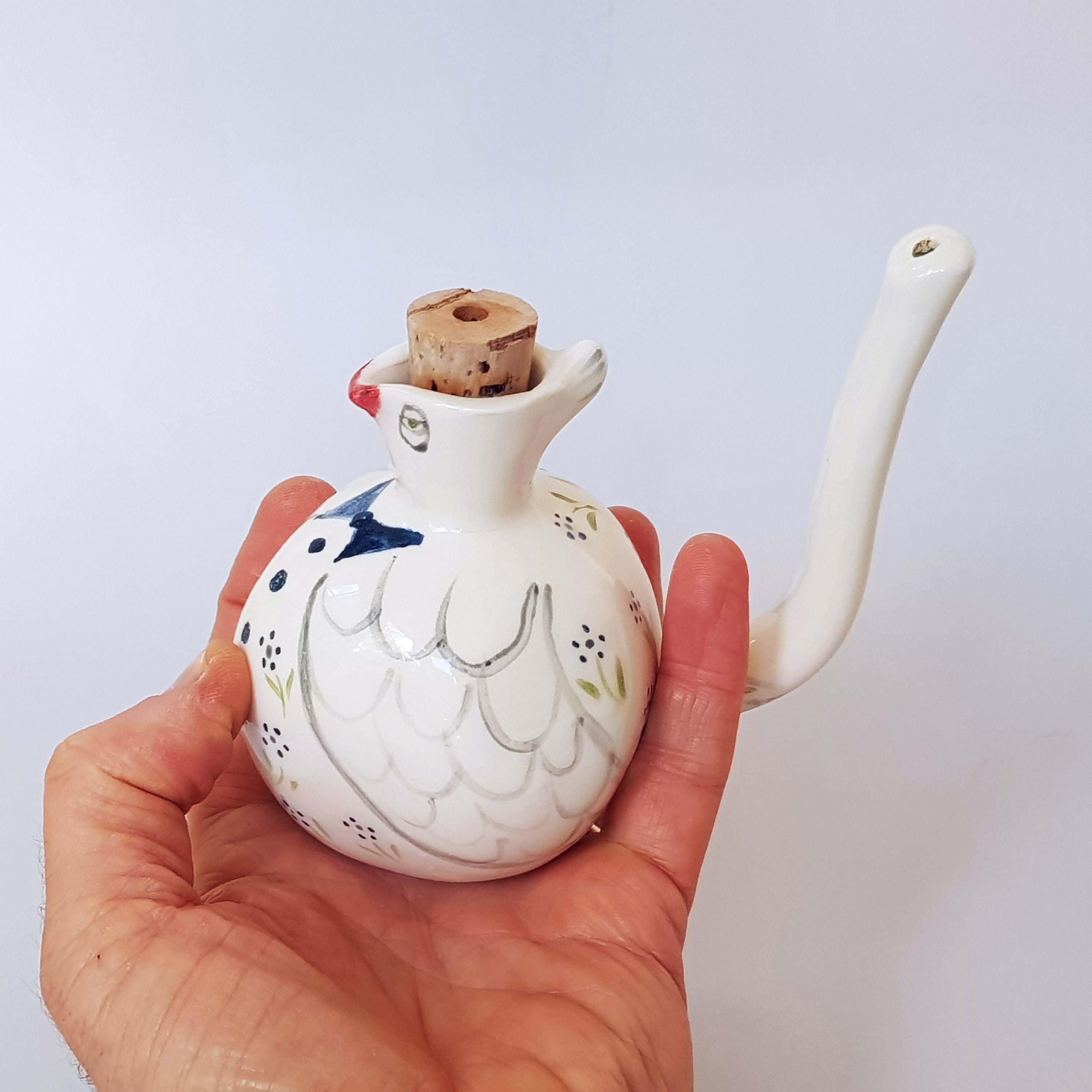 Neti Pot Ceramic Neti Pot for Sinus Rinse White Bird Neti | Etsy