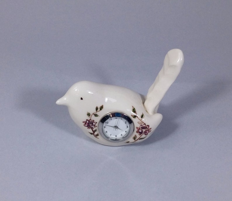 Small Desk Clock or a Ceramic Bird Table Clock. A Retro Style | Etsy
