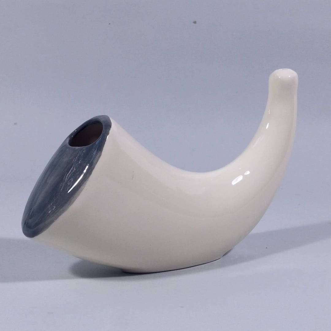 White Ceramic Neti Pot, Gray Neti Pot, Ceramic Neti Pot, for Sinus ...