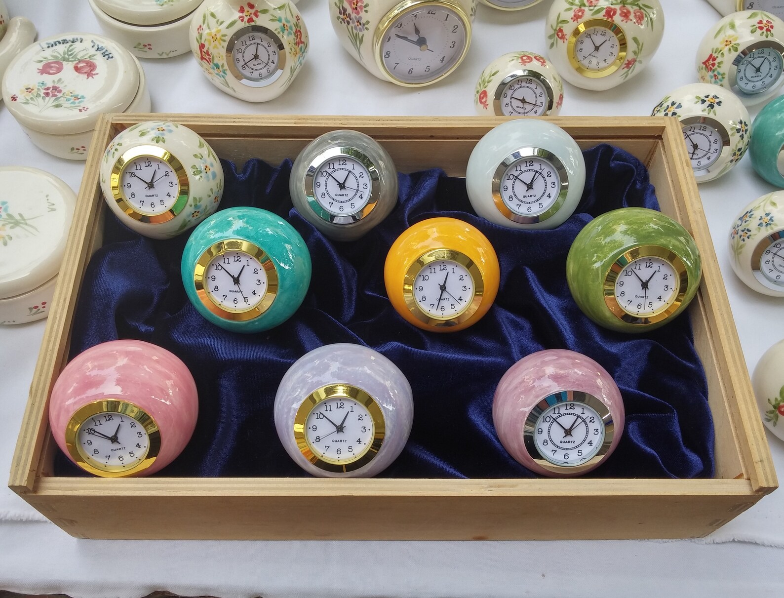 Turquoise Desk Clock Small Table Clock Desk Accessories - Etsy