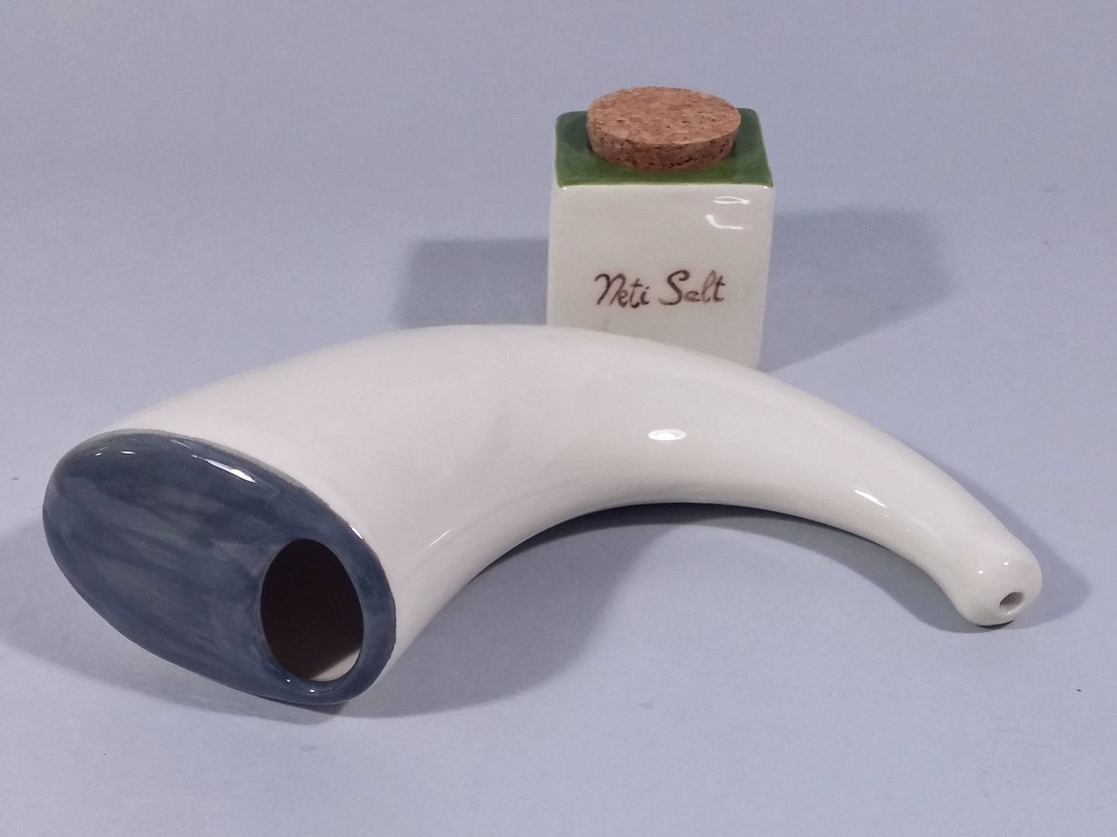 White Ceramic Neti Pot Gray Neti Pot Ceramic Neti Pot for - Etsy