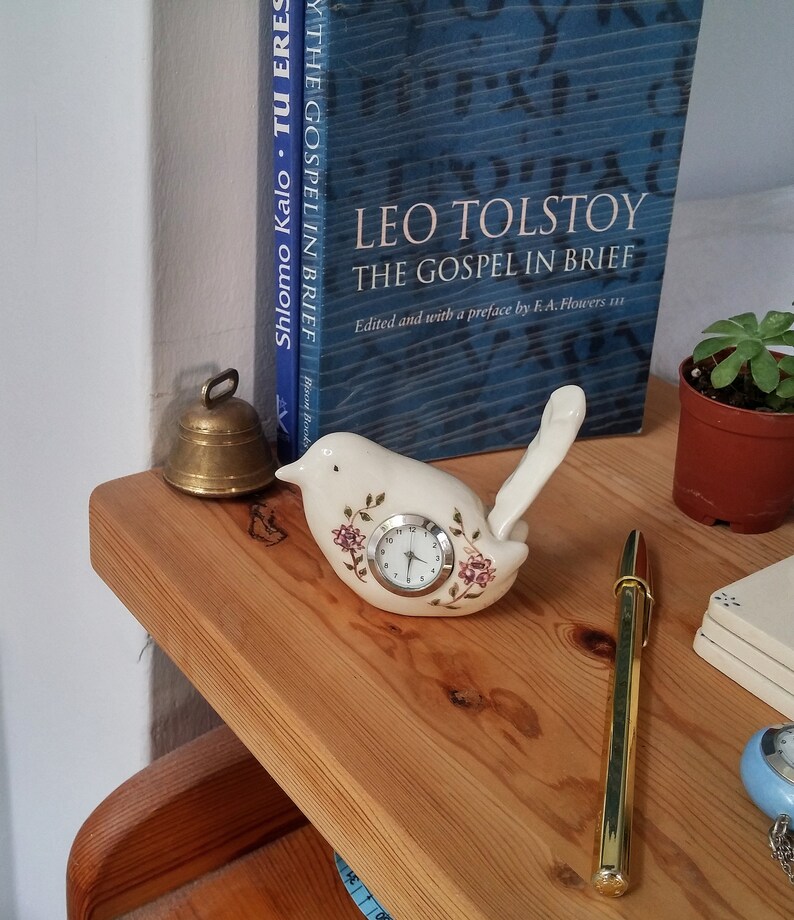 Small Desk Clock or a Ceramic Bird Table Clock. A Retro Style Desk ...
