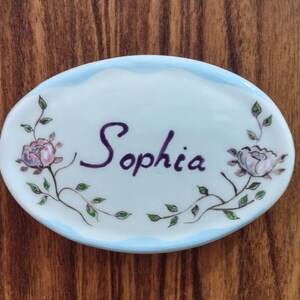 Ceramic Front Door Sign, Custom Door Sign, Hand Made Tile, Oval Door ...