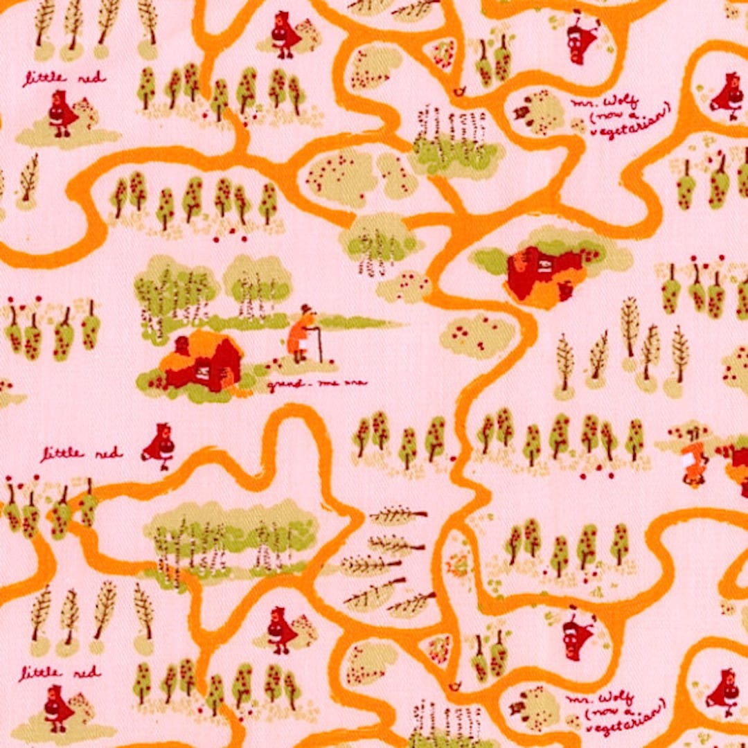 Heather Ross Munki Munki Fabric Little Red Riding Hood on Twill OOP Out ...