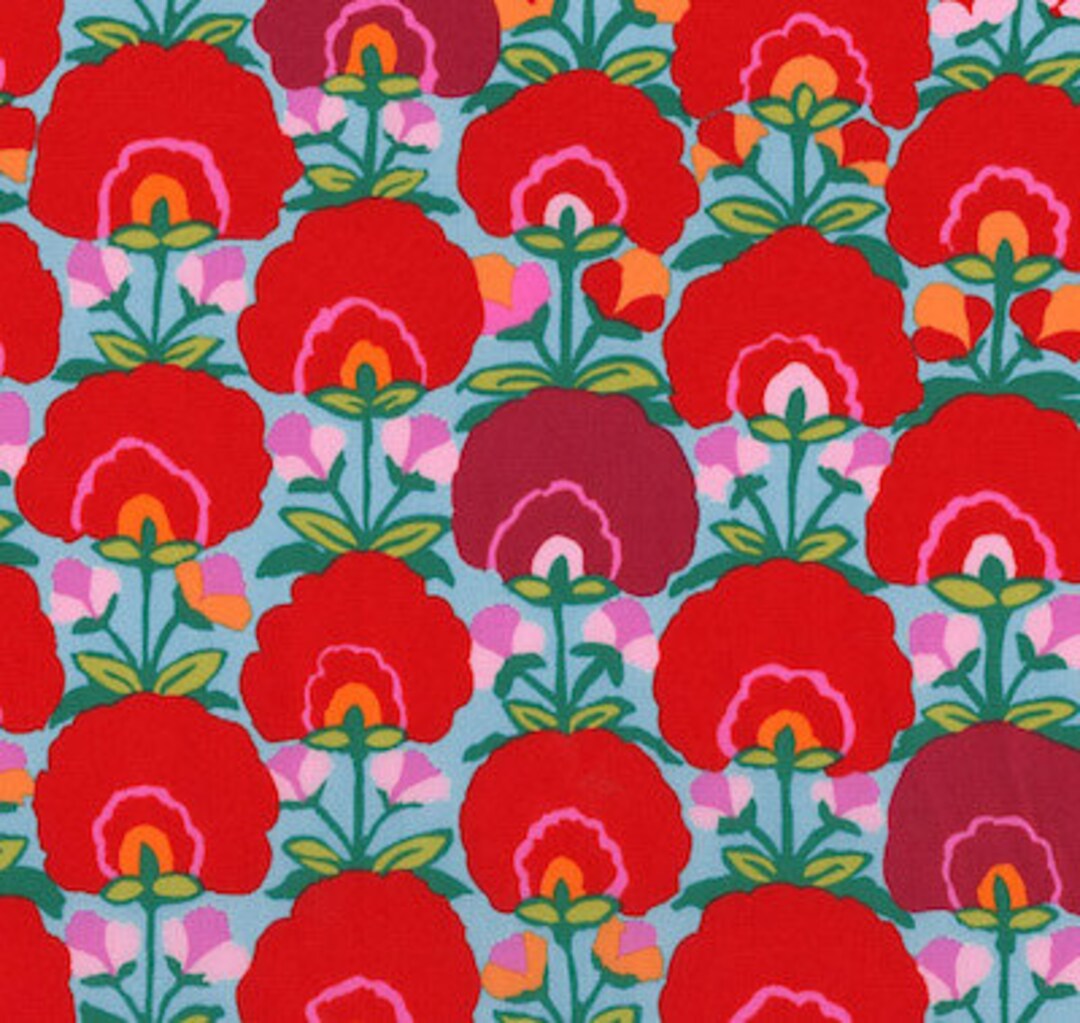 Fan Flower GP36 in Red - Kaffe Fassett Westminster Rowan Fabrics Out of ...