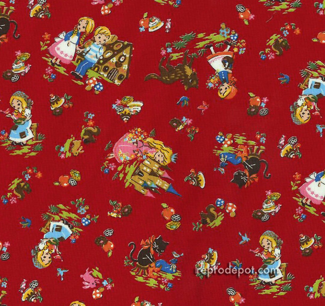 Fairytales in Red - Kawaii Fairy Tale Japanese Import Fabric - Cosmo ...