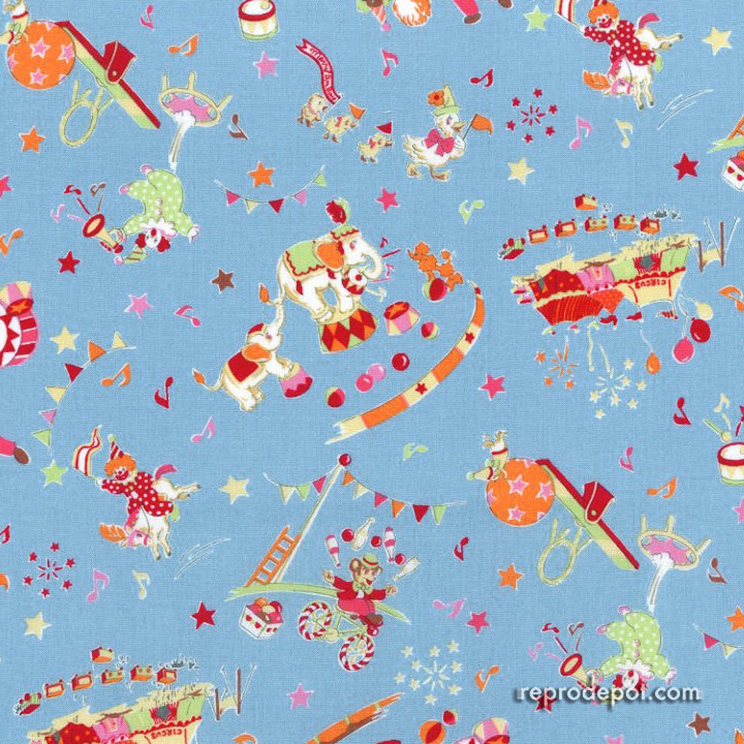 Lecien Mrs March's Big Top Circus in Blue - Kawaii Children's Nursery ...