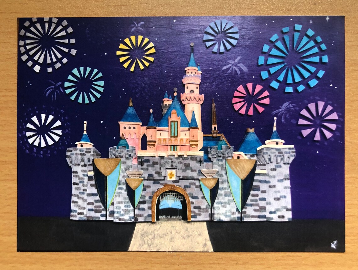 Sleeping Beauty Castle Disneyland Paper Art Print - Etsy Canada