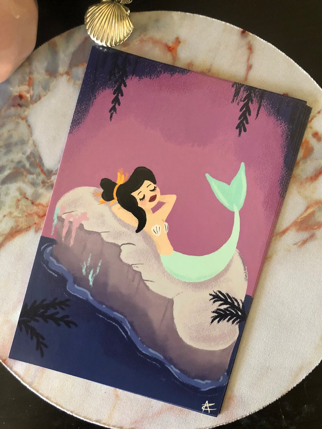 Mermaid Lagoon Resting Art Print | Digital Art Print - Etsy